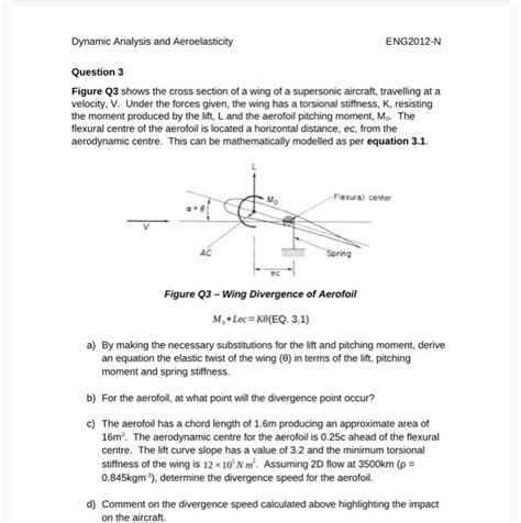 Solved Dynamic Analysis And Aeroelasticity Eng2012 N