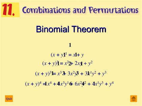 PPT Permutations Combinations Pascals Triangle Binomial Theorem PowerPoint Presentation ID