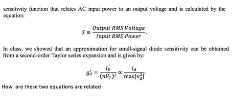 Sensitivity Function That Relates AC Input Power To Chegg Com