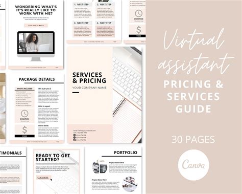 Virtual Assistant Pricing Template Va Service Guide Turn Etsy