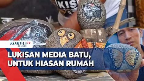 Lukisan Di Atas Batu Karya Seniman Madiun Cocok Untuk Hiasan Rumah Indonesia