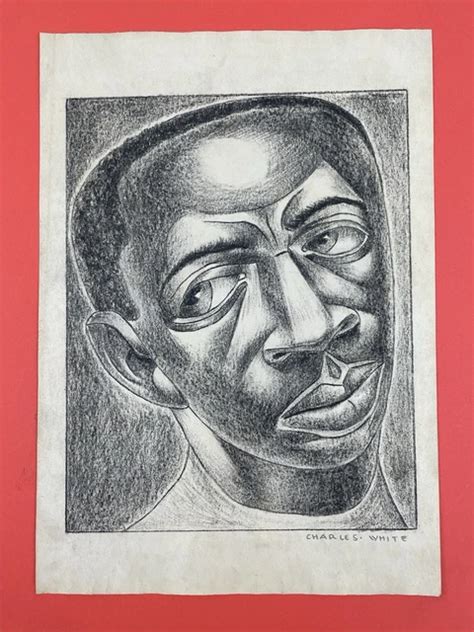 Charles White Handmade Charcoal On Paper Drawing Signed And Stamped £70