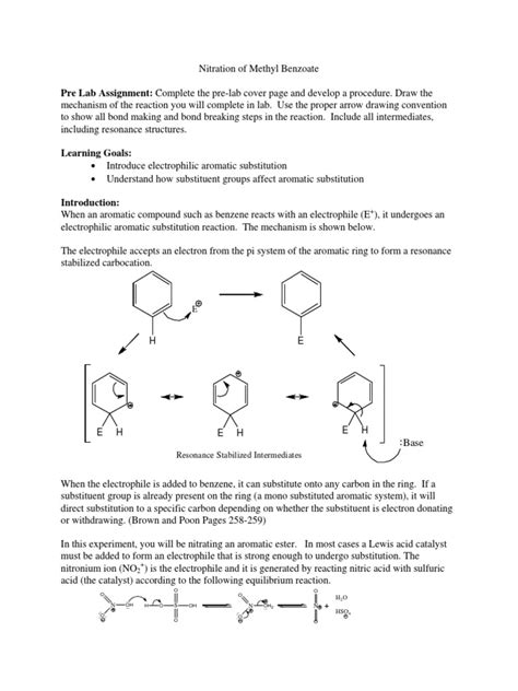 Nitration Of Methyl Benzoate Aromaticity Sulfuric Acid
