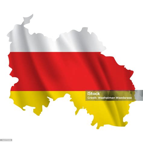 South Ossetia Map With Waving Flag Isolated On White Background Stock Illustration Download