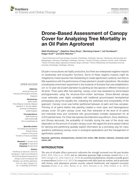 Pdf Drone Based Assessment Of Canopy Cover For Analyzing Tree