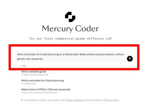mercury coder is a diffusion type language model that can extract words from noise and
