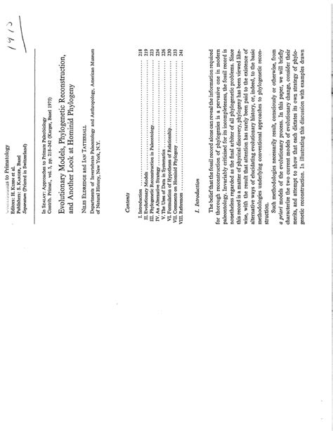 Pdf Evolutionary Models Phylogenetic Reconstruction And Another