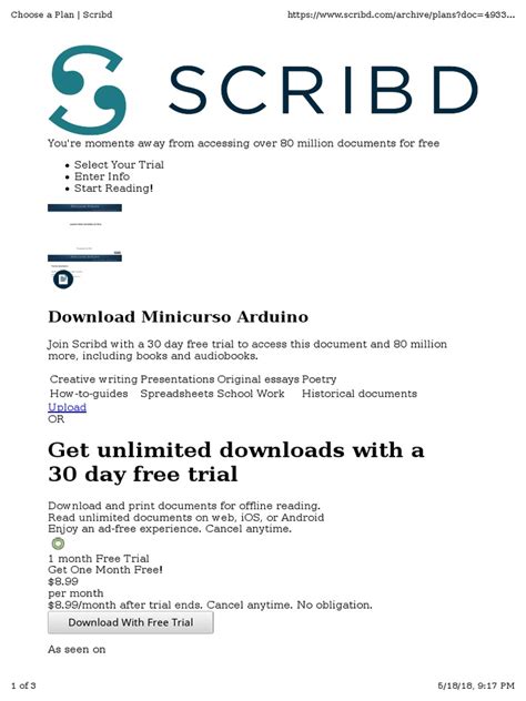 Scribd Subscription And Trial Options Choosing A Plan For Unlimited Document Access Pdf