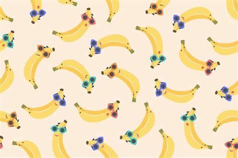 Premium Vector Banana Seamless Pattern Banana Cartoon Background
