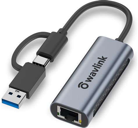 Wavlink Usb C To Ethernet Adapter 2 5 Gbps 2 In 1 Usb To 2 5g Ethernet Adapter Usb C To Rj45