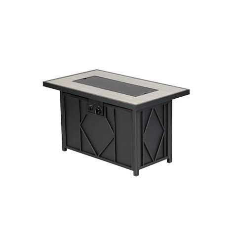 Heatmaxx 24 In W Black Portable Steel Rectangle Propane Gas Fire Pit Table Srgf11666 At