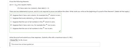 solved prove the following theorem let a [a] be a square