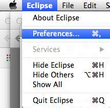 Eclipse Locate Preferences In MacOS Code Care