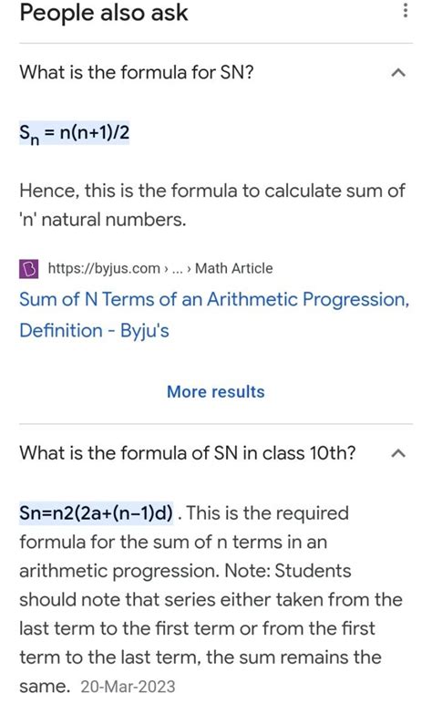 People Also Ask What Is The Formula For Sn Sn Nn12 Hence This Is T