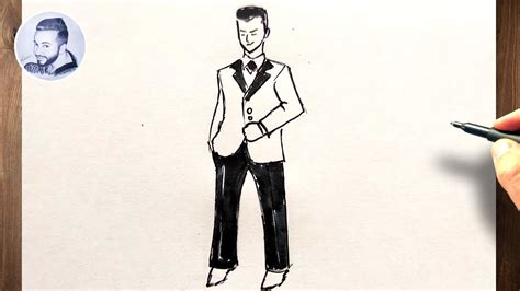 Dessin Dune Posture Masculine Debout Dessin En Ligne Continue Dun