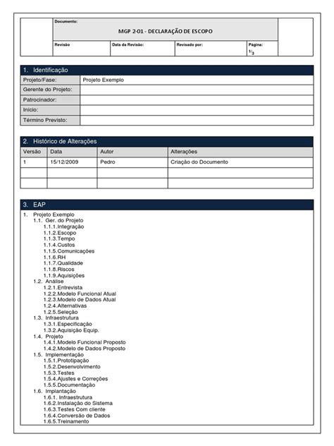 2 1 2 Declaração De Escopo Pdf Engenharia De Sistemas Ciência Da