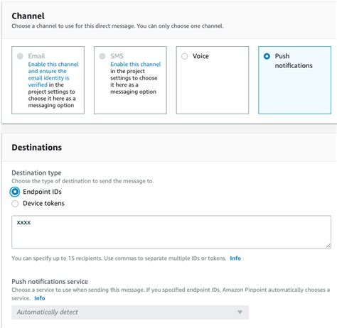 send test push notification using endpoint id · issue 3819 · aws amplify amplify js · github