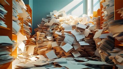 A Disorganized Pile Of Documents And Folders Thrown Into A Corner