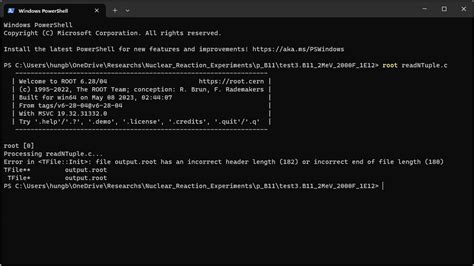 Cannot Open Output Root File Recording Visualizing And Persisting