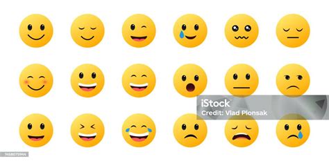 Ilustración De Conjunto De Iconos De Emoticonos Pegatinas Emoji Icono