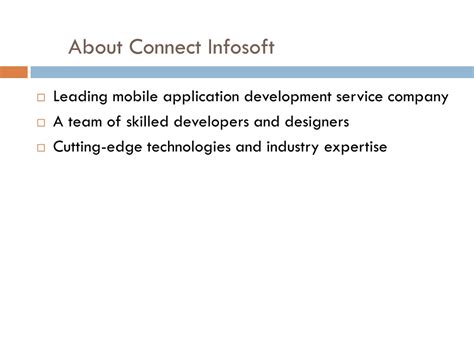Ppt Mobile Application Development Connect Infosoft Powerpoint
