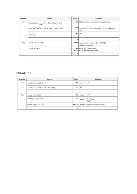 As Level Maths Trigonometry Answers 3 Pdf