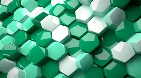 고급 녹색과 흰색 기하학적 육각형 추상적 인 배경의 3d 렌더링 가벼운 패턴 3차원 육각형 육각형 패턴 배경 일러스트 및