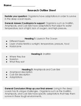 Research Outline By E Teaching TPT