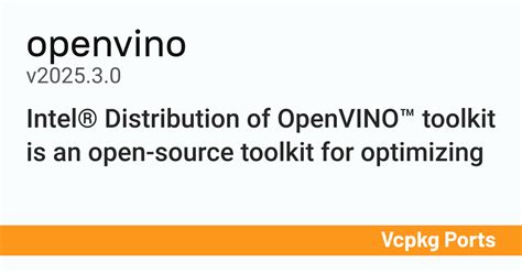 Openvino V202530 Vcpkg Ports