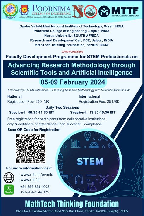 Faculty Development Program Titled “advancing Research Methodology Through Scientific Tools And