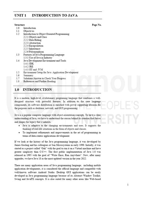 Unit 1 Pdf Java Programming Language Java Virtual Machine