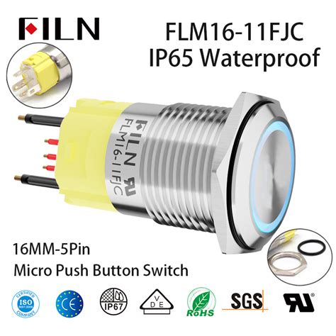 Great FILN Electric Push Button Switch FILN 16MM Electric Push Button Switch 5PIN Illuminated