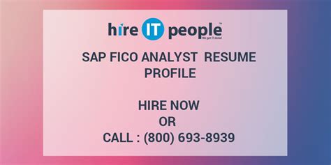 Sap Fico Analyst Resume Profile Hire It People We Get It Done