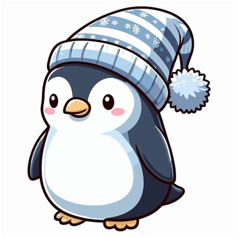 Premium Vector Penguin Wearing A Hat And Scarf Vector
