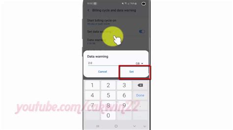 Samsung Galaxy S10 How To Set Mobile Data Warning Youtube