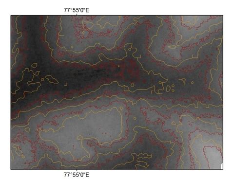 Cartosat Dem And Srtm Dem Derived Contours Superimposed Over Cartosat Dem Download Scientific