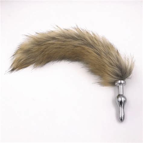 Buy Anal Plug Stainless Steel Anal Toys Imitating Red Fox Long Tail Butt