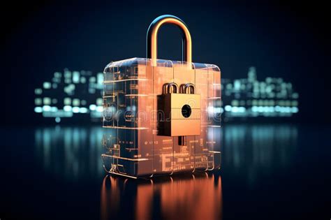 Lock With Circuit Pattern Concept Of Data Security Cybersecurity Cyber Defense Etc Stock