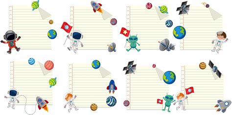 Set Of Space Note Templates Vector Art At Vecteezy
