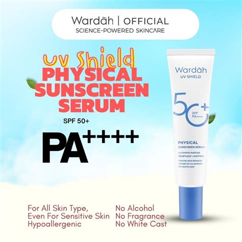 Jual New Wardah Uv Shield Physical Sunscreen Serum Spf 50 Pa 30