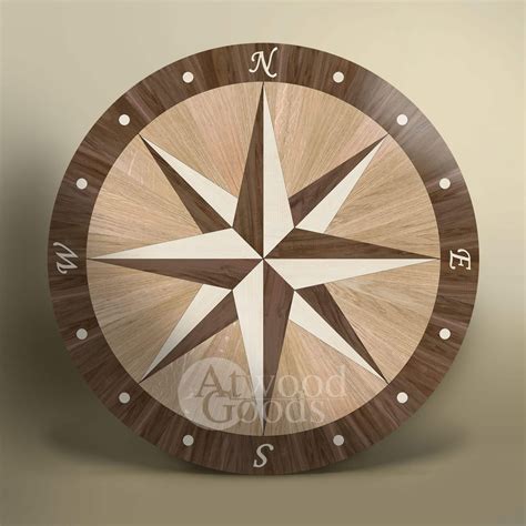 Wood Compass Rose West Bank • Atwoodgoods