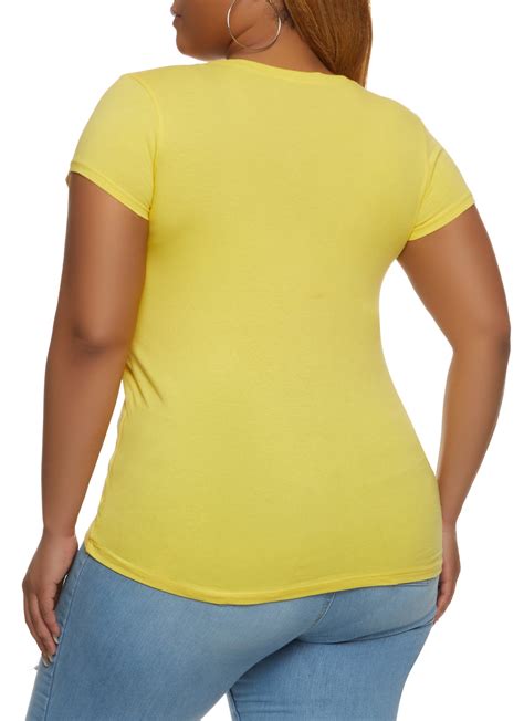 Plus Size Basic Short Sleeve Crew Neck Tee