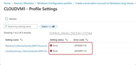 create a local admin account using intune