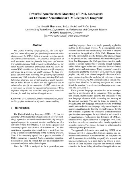 Pdf Towards Dynamic Meta Modeling Of Uml Extensions An Extensible