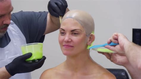 Beautiful Woman Into Prosthetics Man Makeup Part Molding YouTube