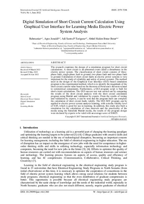Pdf Digital Simulation Of Short Circuit Current Calculation Using