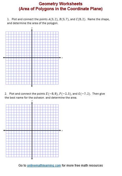 Polygons In The Coordinate Plane Worksheet Draw Shapes Using Ordered