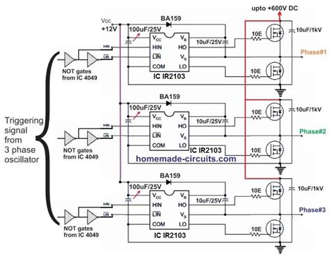 Three Phase Inverter Schematic Circuit Diagram 3 Phase Inver