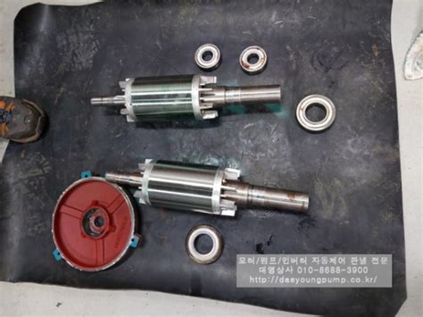 대영부스터펌프 소음으로 모터 베어링 교체 Dbsdvt 유지보수 대영파워펌프and인정테크
