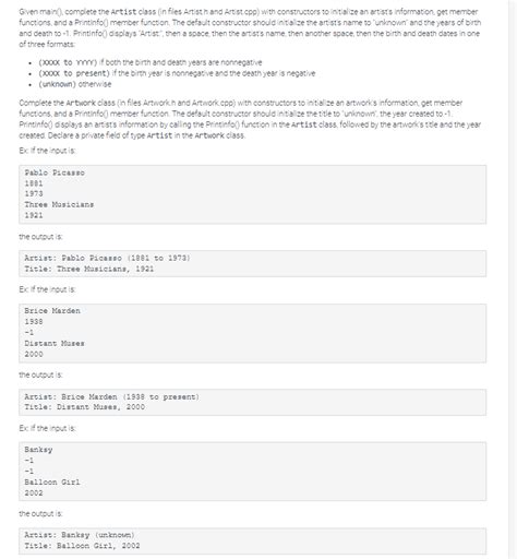 Solved 718 Lab Artwork Label Classesconstructors Need